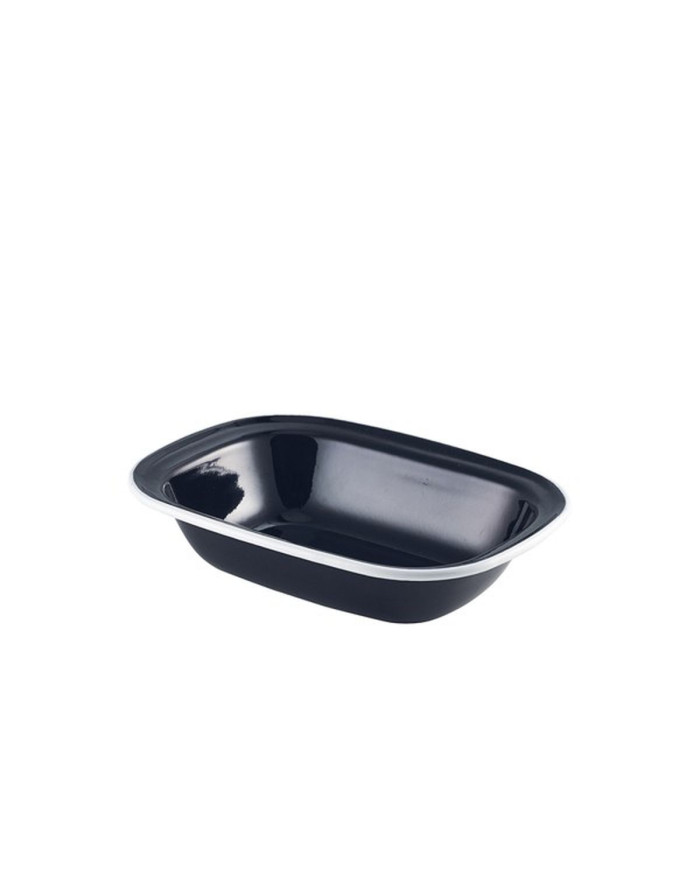 pie dish black with white rim L20XW14.6XH4.5cm enamel genware