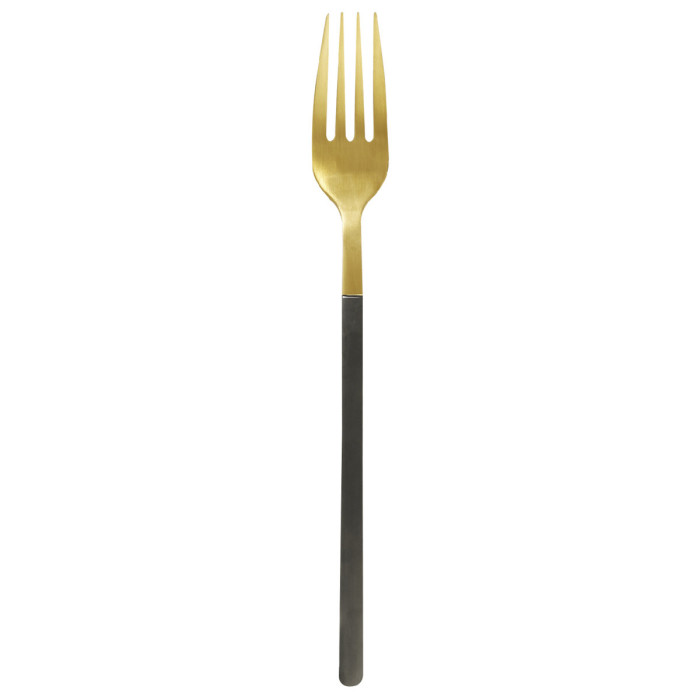 GOLD PVD TABLE FORK WITH BLACK PVD HANDLE AROMA PRO MUNDI