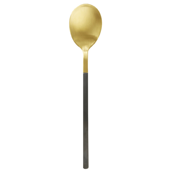 GOLD PVD TABLE SPOON WITH BLACK PVD HANDLE AROMA PRO MUNDI