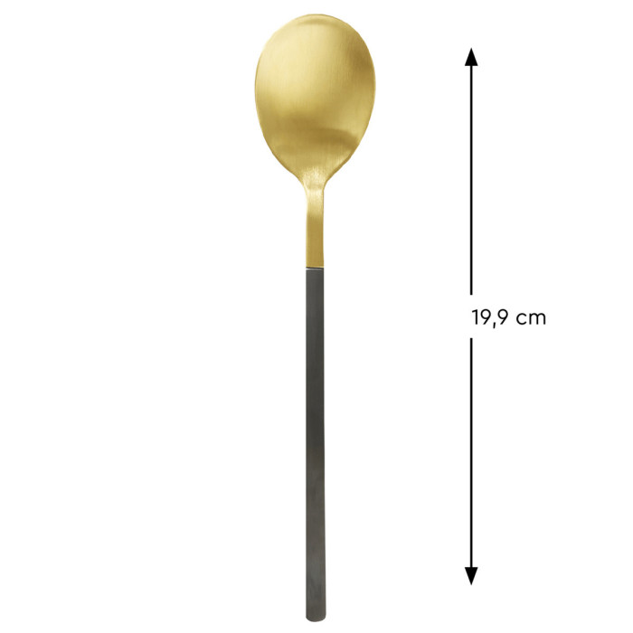 GOLD PVD TABLE SPOON WITH BLACK PVD HANDLE AROMA PRO MUNDI