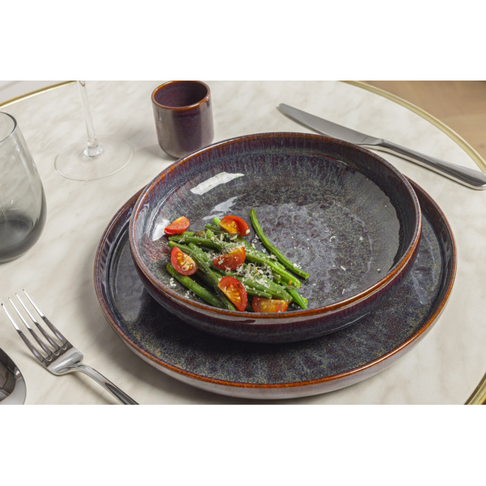 Buy AMBER DEEP COUPE PLATE D22CM STONEWARE ACCOLADE | Restofair RAK