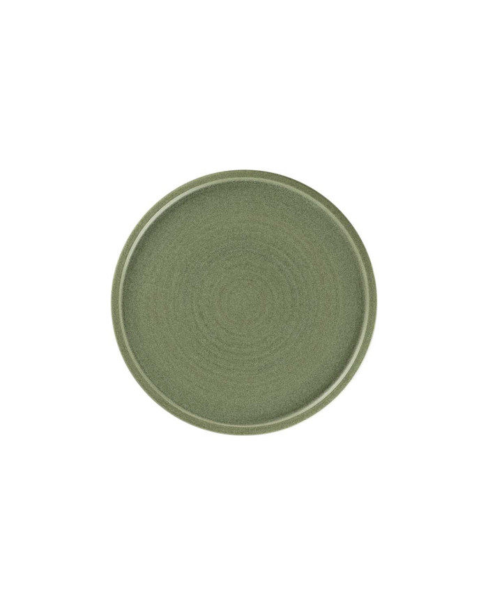 FLAT COUPE PLATE Ø24CM DARK GREEN PORCELAIN SELVA RAK
