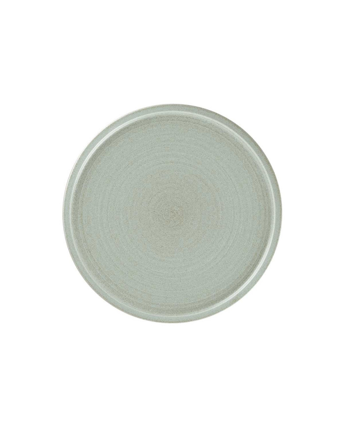FLAT COUPE PLATE Ø24CM AQUA GREEN PORCELAIN SELVA RAK