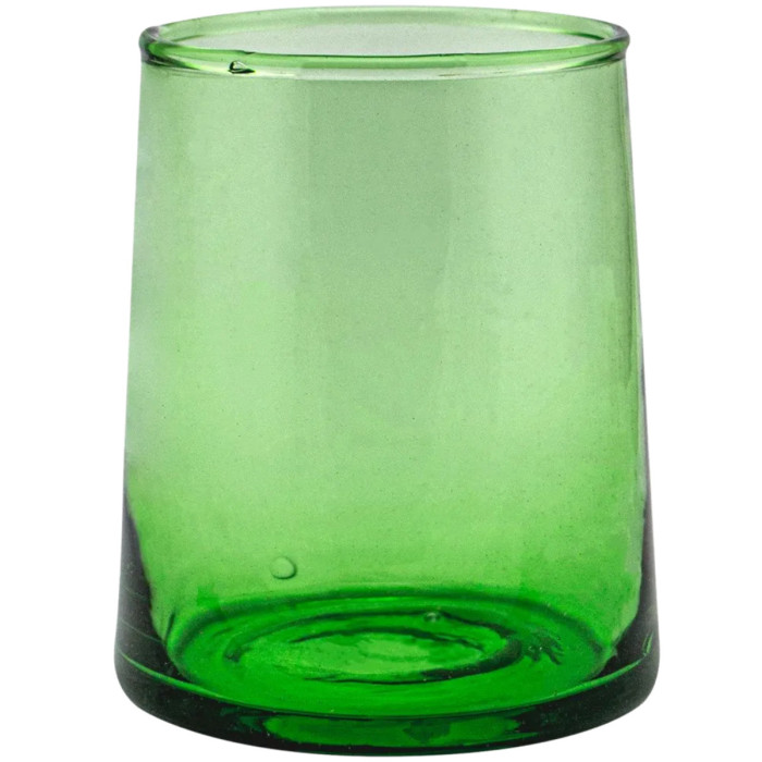 Low form tumbler in mouth-blown recycled glass green 25 cl Lily Pro.mundi