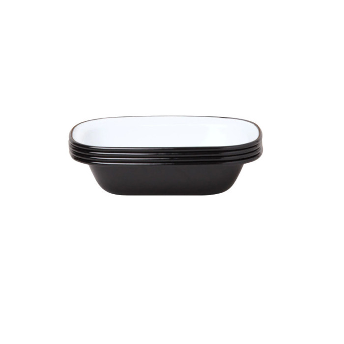 STEEL ENAMEL COAL BLACK PIE DISH 20CM (4 PIECES)