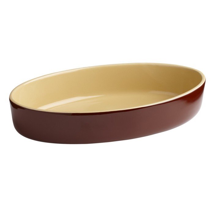 Buy Oval ceramic dish oval brown porcelain 21x14 cm | Restofair RAK