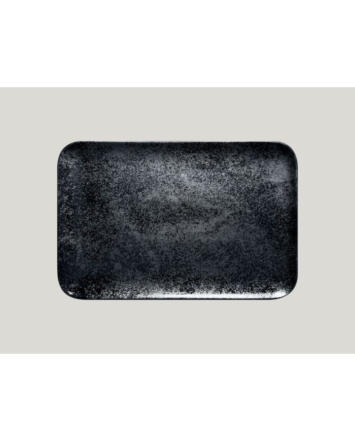 Buy Dinner plate rectangular black glazed 33x22 cm Karbon Rak ...