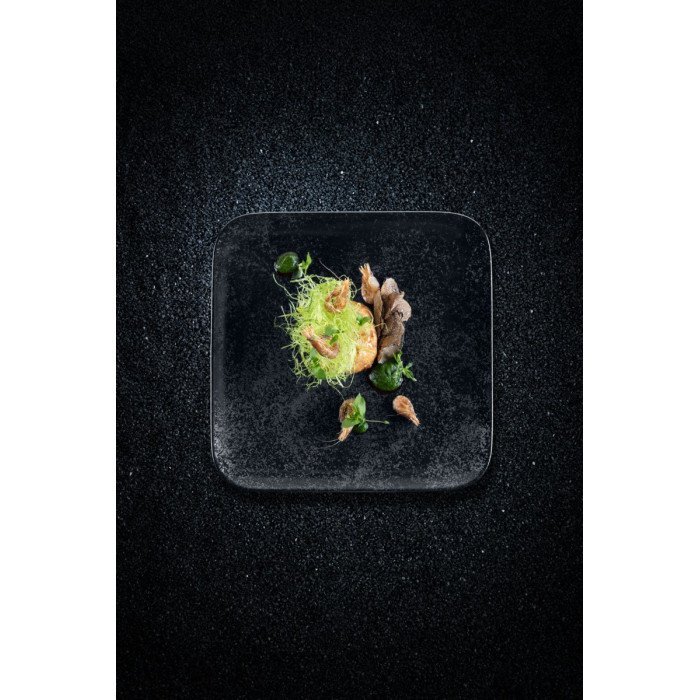 Buy Dinner plate square black porcelain 27x27 cm Karbon Rak | Restofair RAK