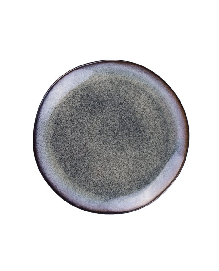 Flat coupe plate round grey stoneware Ø 27 cm Galaxy Pro.mundi