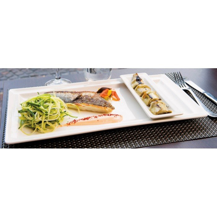 Buy Dinner plate rectangular ivory glazed 38x21 cm Classic Gourmet Rak ...