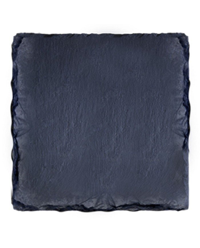 Buy NATURAL SLATE SQUARE PLATE SCALLOPED EDGE BLACK L25 X W25CM NATURAL ...