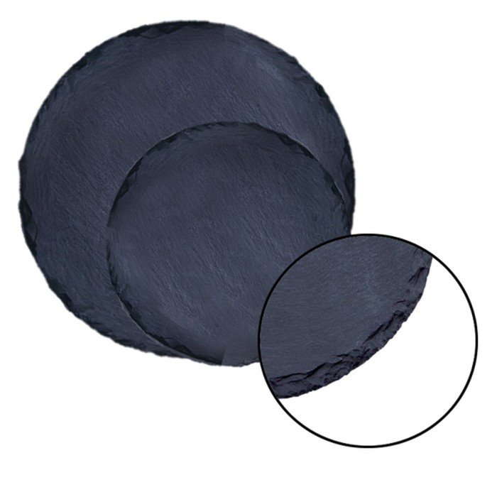 ROUND PLATE SCALLOPED EDGE ROUND BLACK Ø30CM NATURAL SLATE