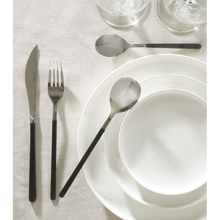 BLACK PVD TABLE SPOON WITH BLACK PVD HANDLE AROMA PRO MUNDI