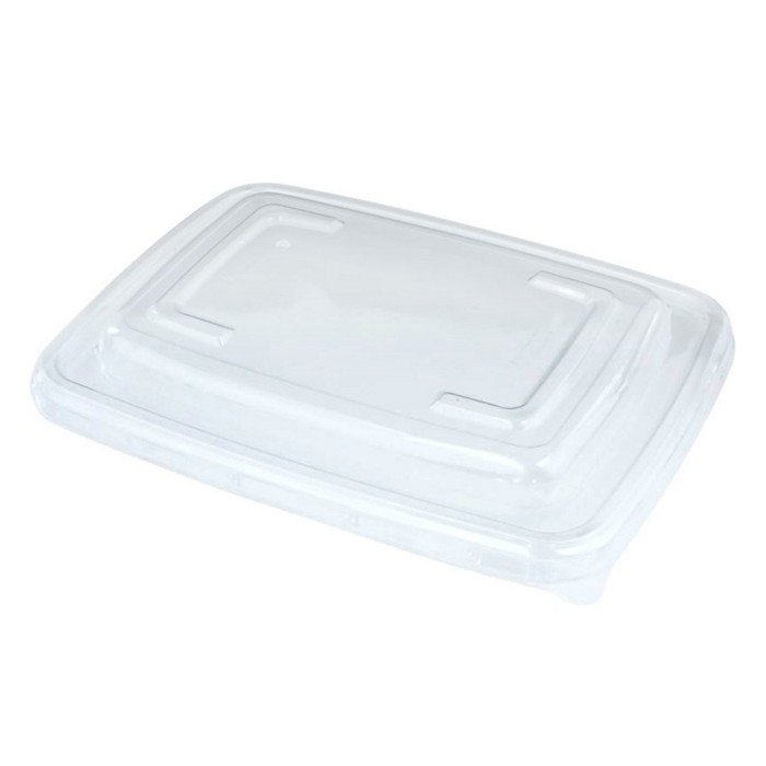 CLEAR HOT LID FOR RECTANGULAR CONTAINER 16X23CM PACK OF 50 BEPULP PP