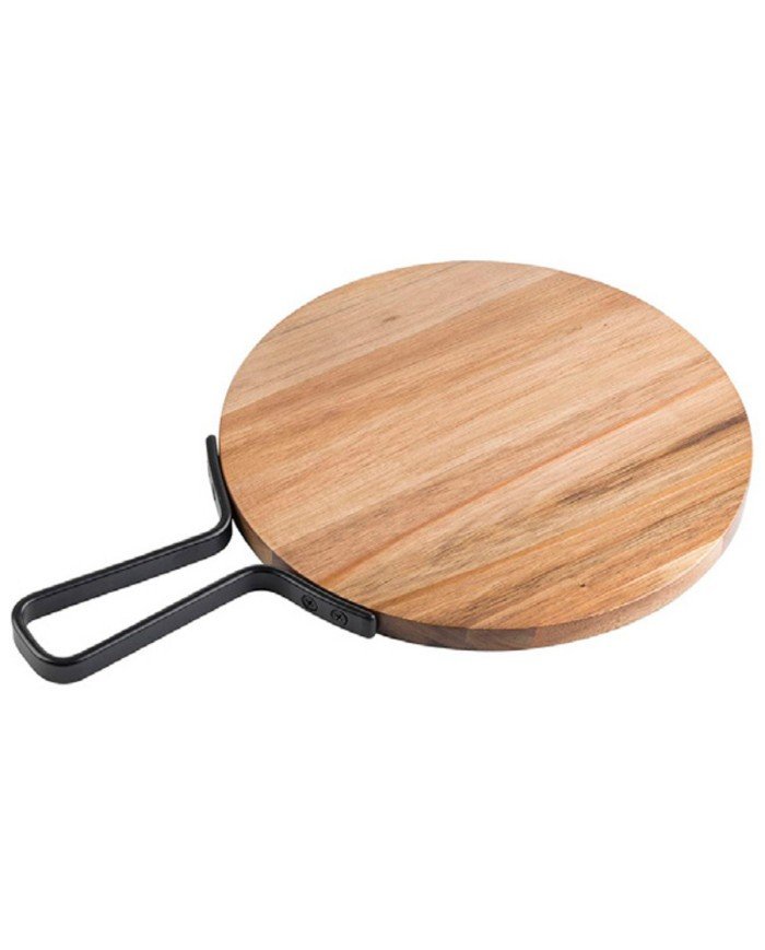 INDUSTRIAL PADDLE BOARD D25.5CM ACACIA WITH 12CM METAL HANDLE