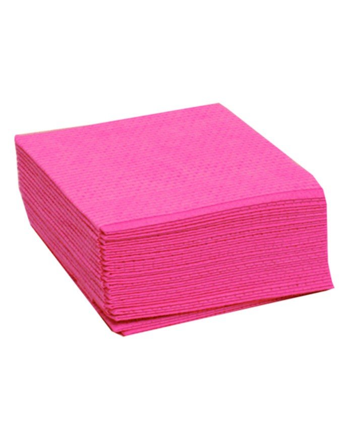 Non-woven dishcloth pink 50x35 cm (25 units)