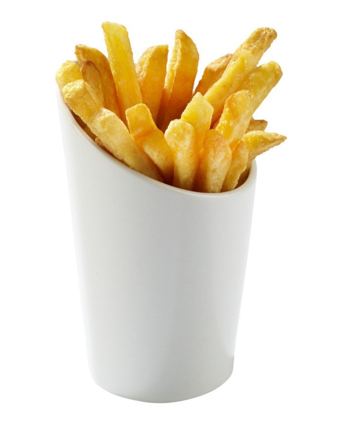 Chip cone round white porcelain Ø 8 cm