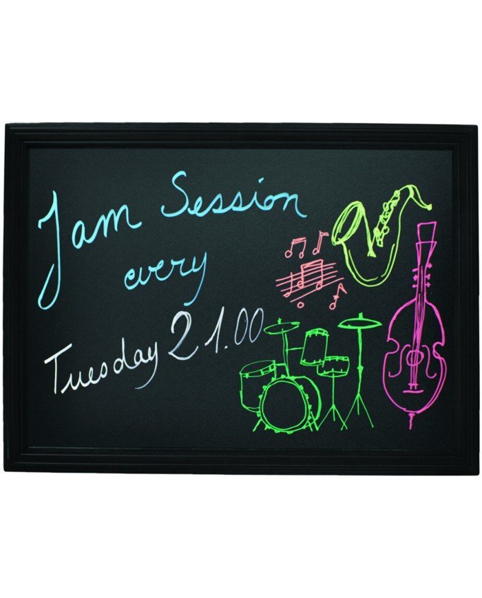 Wall-mounted blackboard rectangular black 80x60 cm Classique Securit