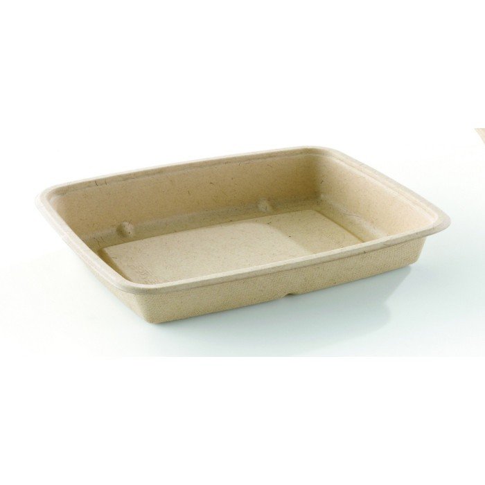 Tray rectangular beige 23x16x3 cm 60 cl Be Pulp (75 pieces)
