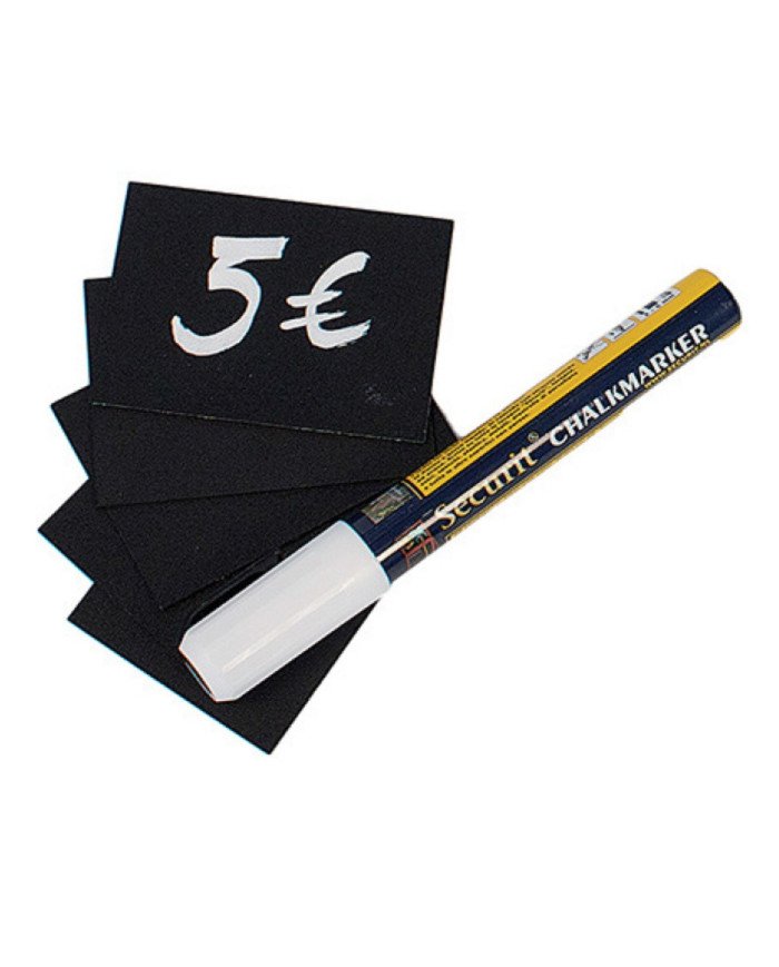 Buy BLACK TAGS 7.4X5.2CM+4 SPIKES+1 WHITE CHALKMARKER PACK 20 ...