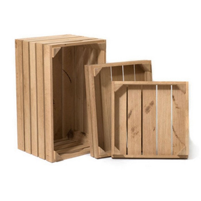 Buy FRUIT BOX RUSTIC 50X30XH18CM SLATTED OAK | Restofair RAK