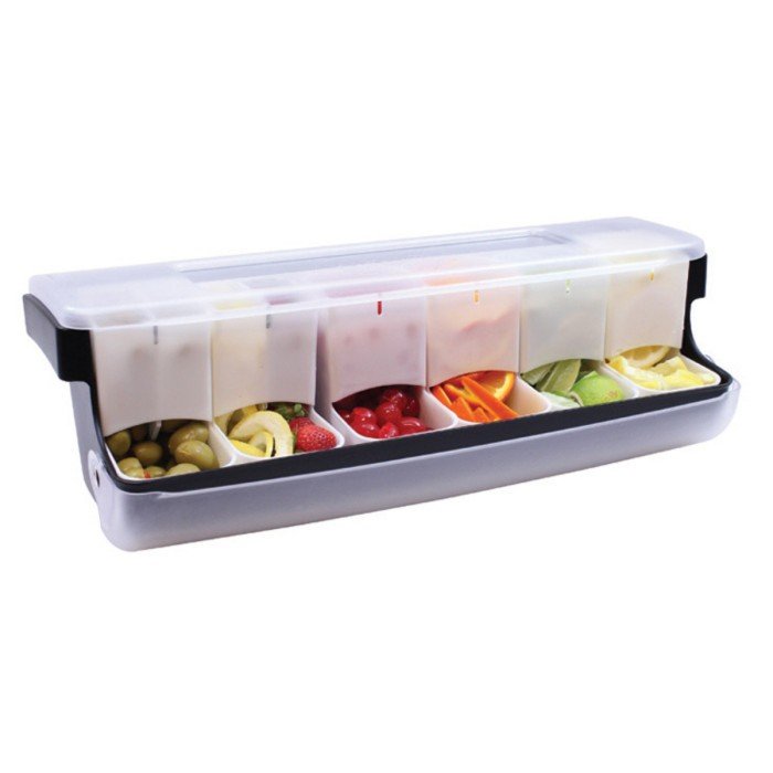 Buy GARNISH STATION L51X17XH16CM 6-COMPARTMENTS PLASTIC | Restofair RAK