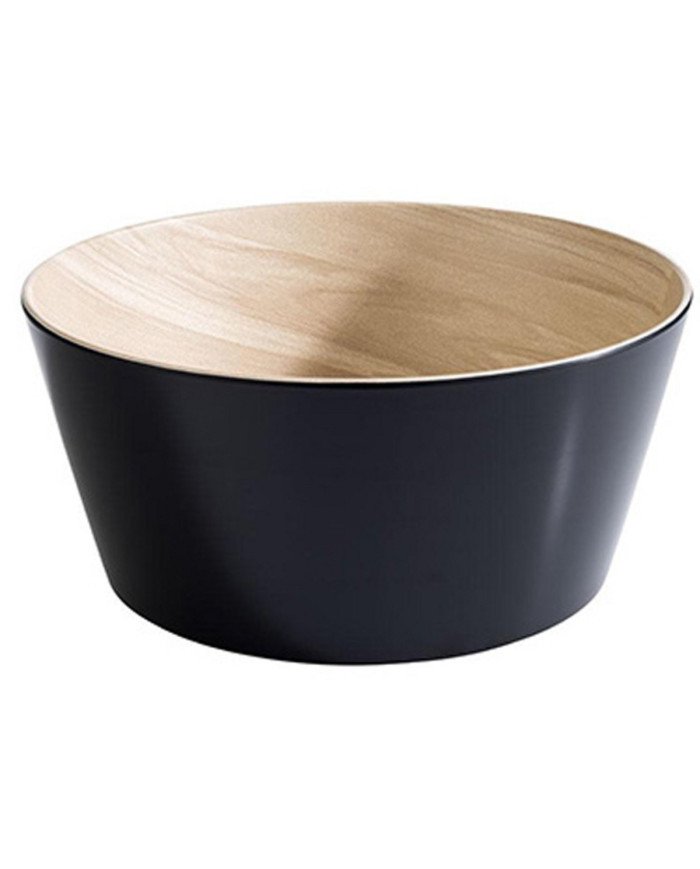 BLACK/BAMBOO BOWL D26.5XH10.5CM 3.4L FRIDA MELAMINE