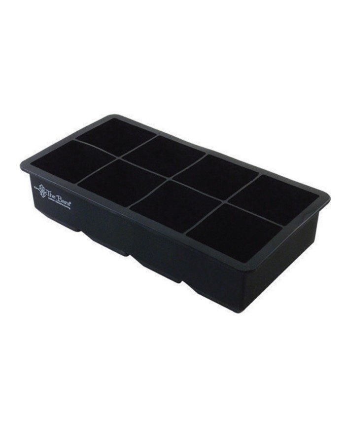 ICE CUBE MOULD 21.5X11.2XH5.4CM 8-SQUARE 4.8X4.8X4.8CM BLACK SILICONE