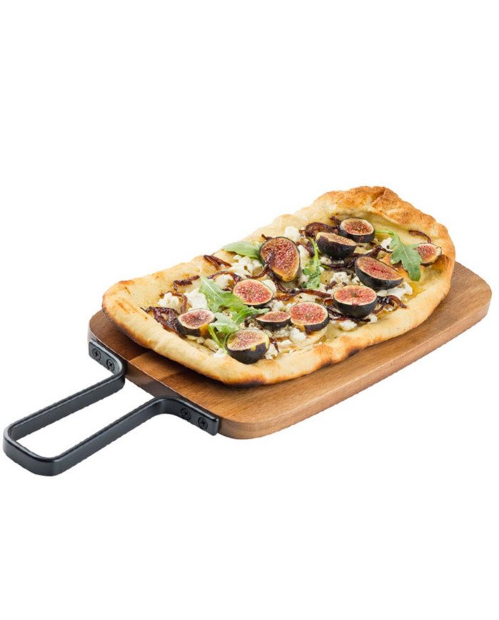 INDUSTRIAL PADDLE BOARD 31X18CM WITH 12CM METAL HANDLE ACACIA