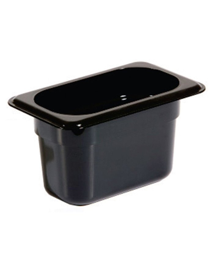 CONTAINER GN 1/9 RECTANGULAR BLACK POLYCARBONATE