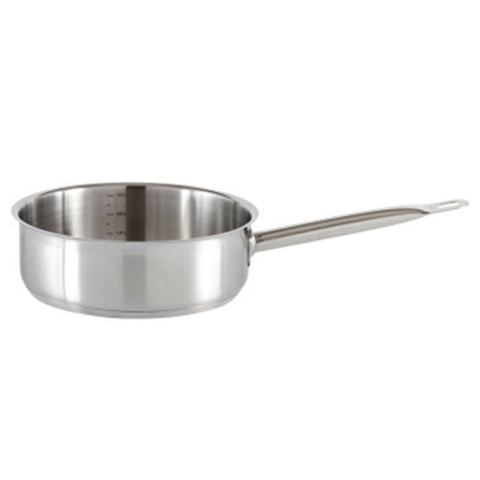SAUTE PAN STRAIGHT WITHOUT LID ROUND Ø20CM STAINLESS STEEL QUALIPLUS ...