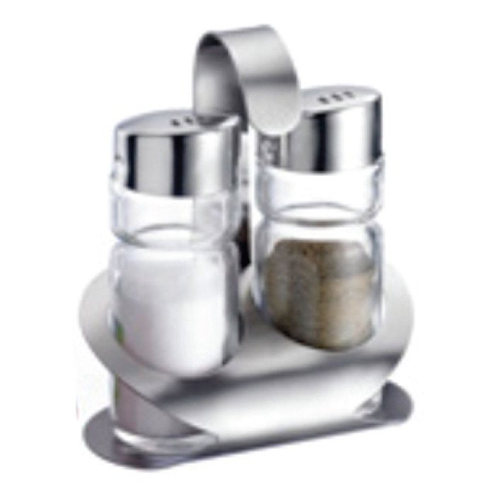 WIEN SALT PEPPER CONDIMENT SET GLASS SST