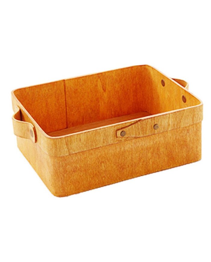 POPLAR RECTANGULAR BOX W/HANDLES 21X14XH7CM WOOD RECTANGULAR