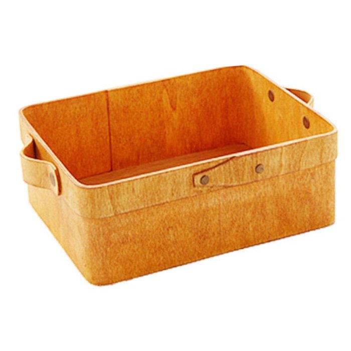 POPLAR RECTANGULAR BOX W/HANDLES 21X14XH7CM WOOD RECTANGULAR