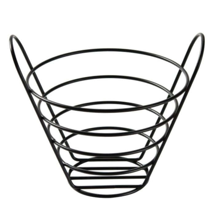 ROUND BLACK WIRE BASKET Ø17.8CM H13CM