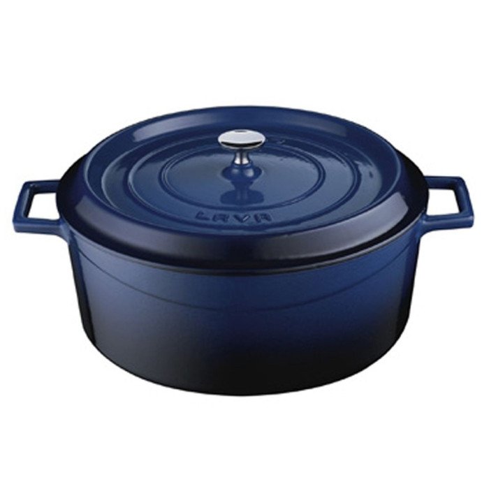 Buy CASSEROLE TRENDY ROUND BLUE Ø28CM CAST IRON | Restofair RAK