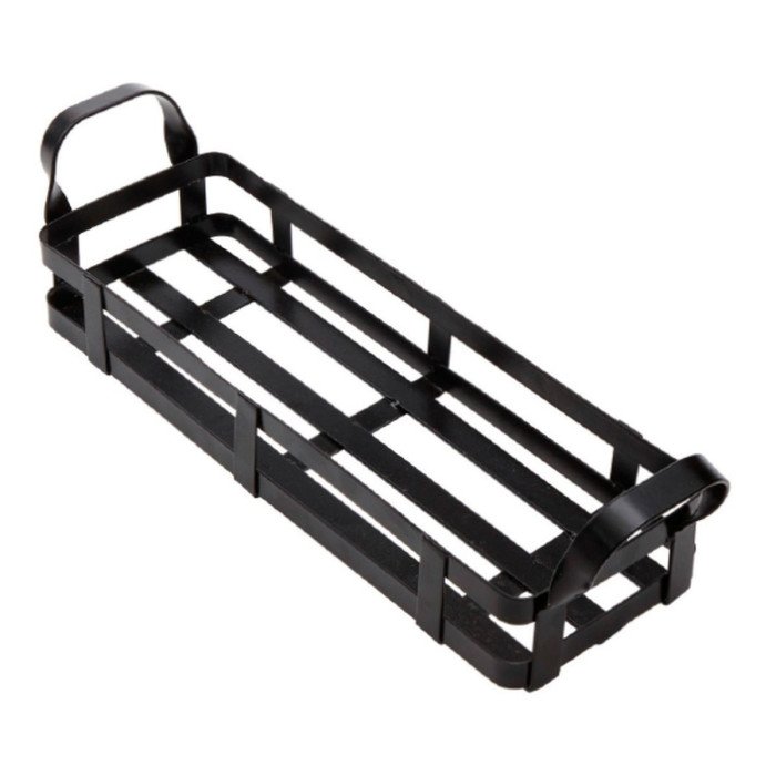 Buy BASKET RECTANGULAR 2 HANDLES L30 X W11.1 X H8.9CM BLACK STEEL ...