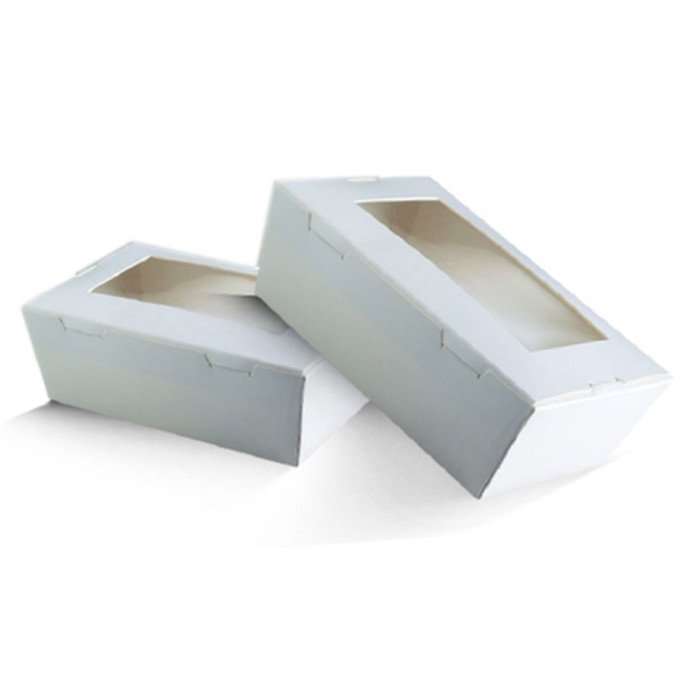 LUNCH BOX WITH WINDOW PACK OF 50 WHITE L12.8 X W8..8 X H3.7CM 40CL ...