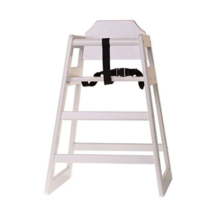 Buy HIGH CHAIR DURABLE HARDWOOD WHITE L50 X W50.2 X H73.7CM | Restofair RAK