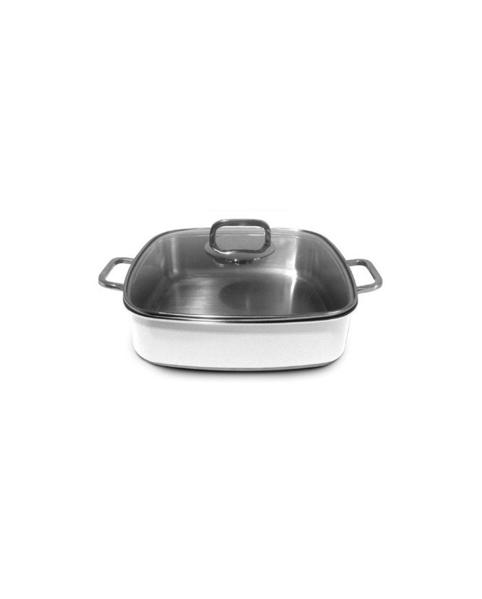 Buy RAINBOW ROASTING PAN WITH GLASS LID 3-PLY SQUARE WHITE L27.3 X H7CM ...