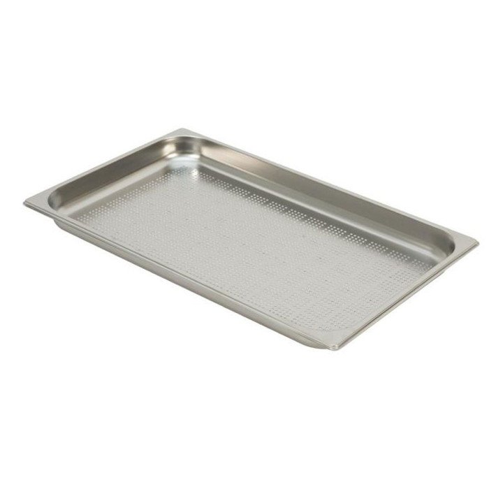 PERFORATED CONTAINER GN 1/1-40 RECTANGULAR 40.5L THICK. 0.8MM STAINLESS ...