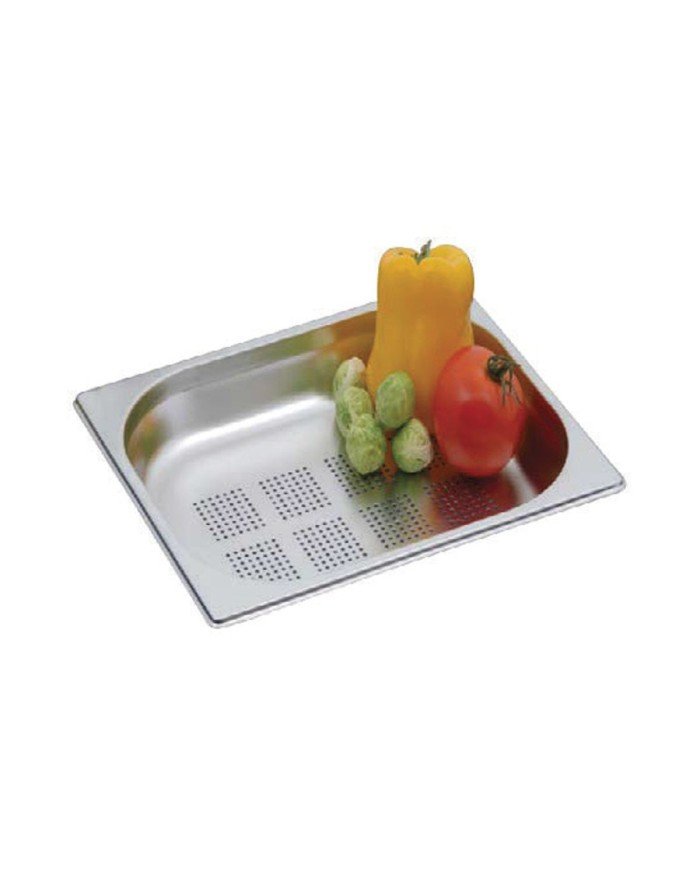 PERFORATED CONTAINER GN 1/2-150 RECTANGULAR 9.5L THICK. 0.8MM STAINLESS ...