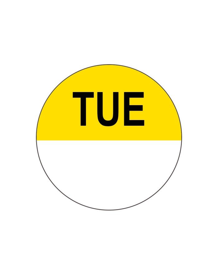 TUESDAY ROUND REMOVABLE LABEL ROLL OF 1000 Ø1.9CM