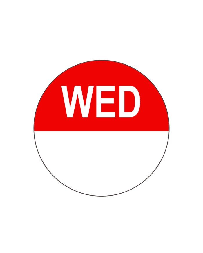 WEDNESDAY ROUND REMOVABLE LABEL ROLL OF 1000 Ø1.9CM