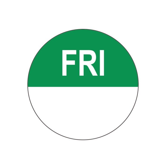 FRIDAY ROUND REMOVABLE LABEL D1.9CM ROLL OF 1000