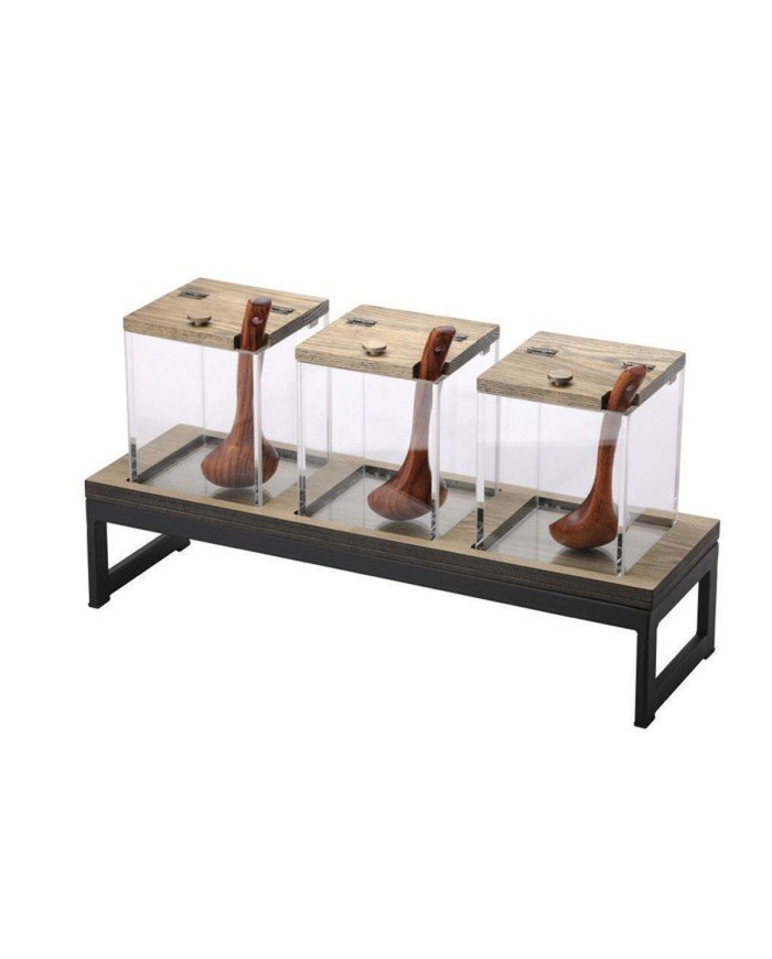 T-COLLECTION TRIPPLE CEREAL DISPENSER WITH BLACK POWDER COATED STEEL ...