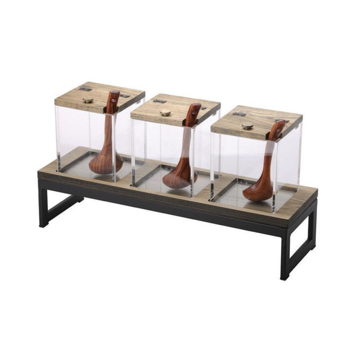 T-COLLECTION TRIPPLE CEREAL DISPENSER WITH BLACK POWDER COATED STEEL ...