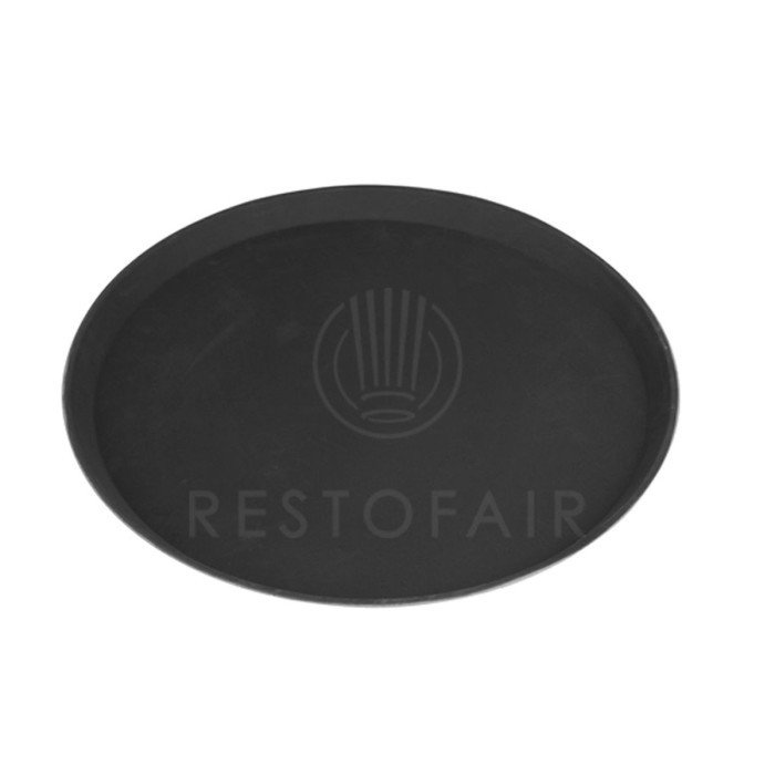 Buy TRAY NON-SLIP BLACK RUBBER ROUND D35.5CM FIBERGLASS | Restofair RAK