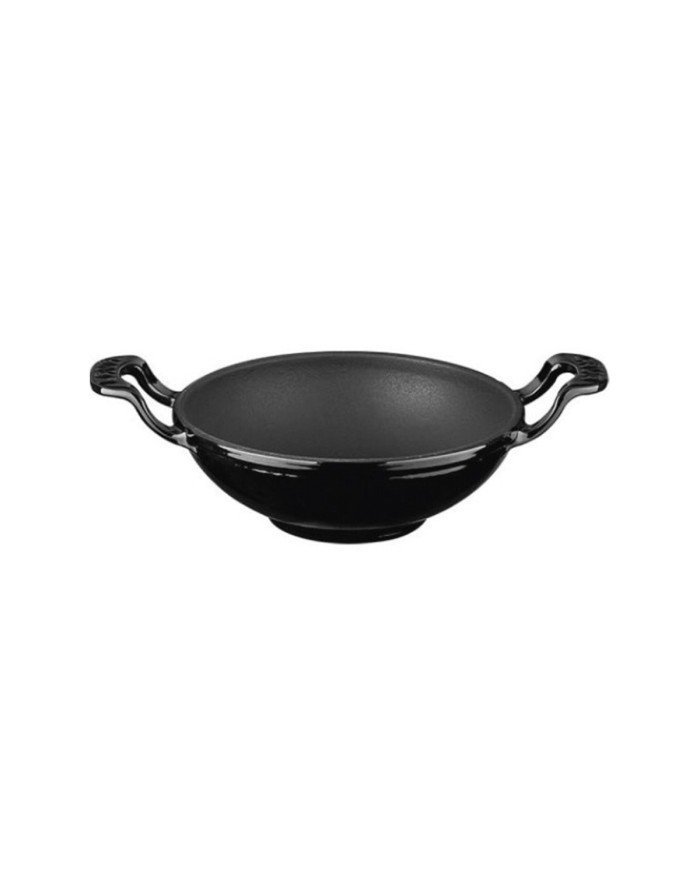 MINI WOK WITH 2 HANDLES BLACK Ø16CM CAST IRON