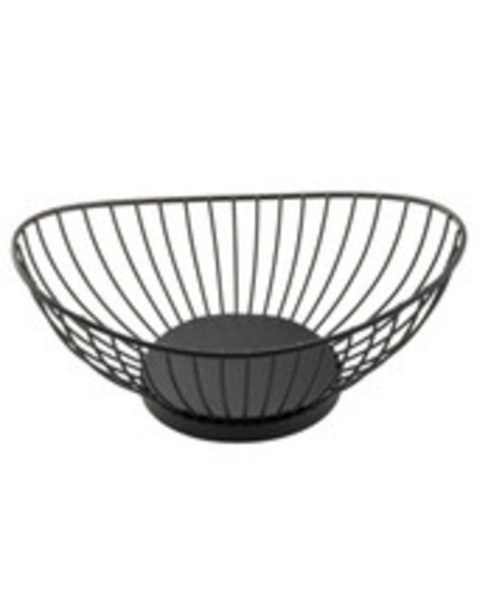 PARISIAN OVAL WIRE BASKET BLACK L22.86XW15.24XH8.89CM METAL OVAL